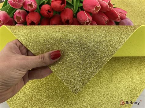 Купить Фоамиран с глиттером желтый оптом по цене 310.37 грн./уп. с ...