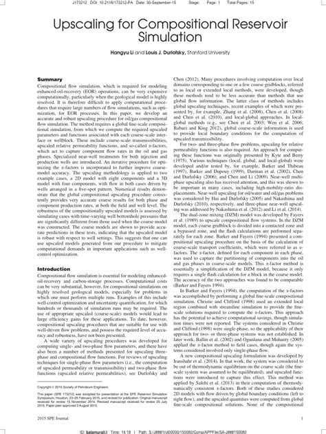 Pdf Upscaling For Compositional Reservoir Simulation