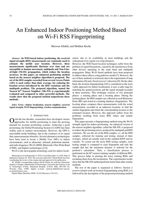 Pdf An Enhanced Indoor Positioning Method Based On Wi Fi Rss
