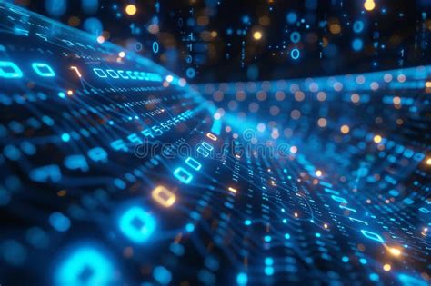 Showing Abstract Blue Digital Background With Binary Code And Circuit Patterns Symbolizing