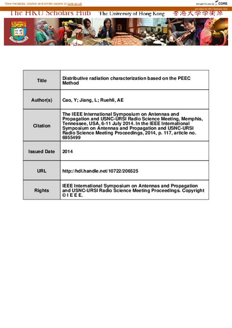 Pdf Distributive Radiation Characterization Based On The Peec Method
