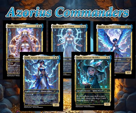 Azorius Commanders 5 Card Bundle Commander Edh Azorius Pack Etsy