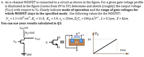 SOLVED An N Channel MOSFET Is Connected To A Circuit As Shown In The Figure The Gate Voltage