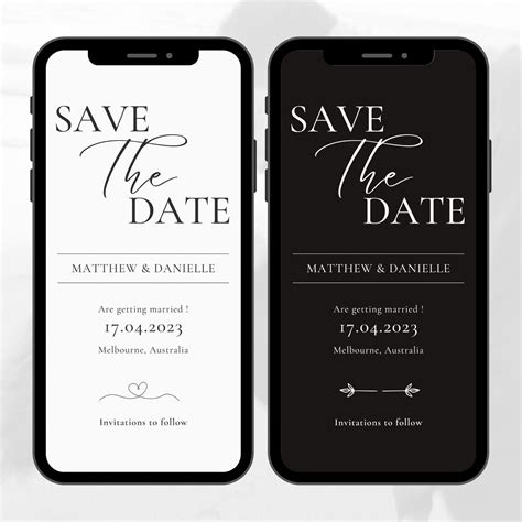 Minimal Save The Date E Invite Template Digital Invite Etsy