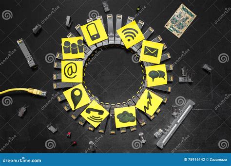 Ethernet Connectors Connect And Disconnect Symbol Cartoon Vector 130289495