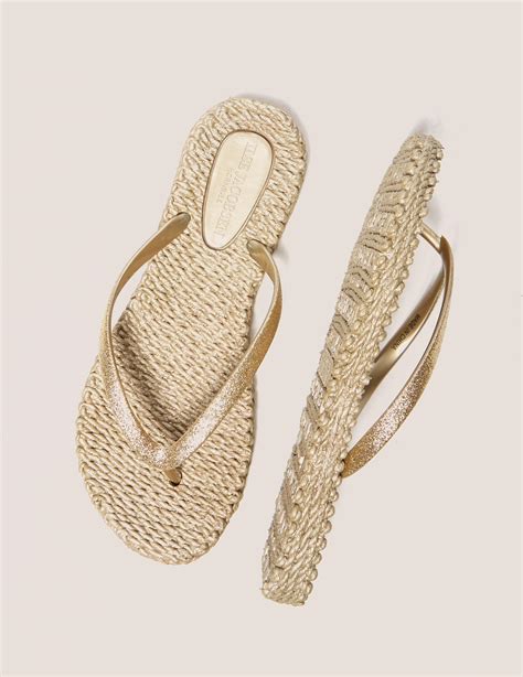 Ilse Jacobsen Glitter Flip Flops In Metallic Lyst