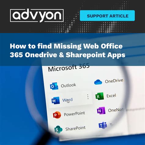 Missing Web Office 365 Onedrive And Sharepoint Apps Advyon