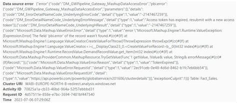 Dataset Refresh Error On Service Microsoft Fabric Community