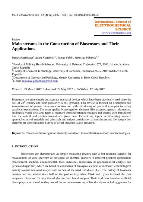 Pdf Main Streams In The Construction Of Biosensors And Their Dokumen Tips