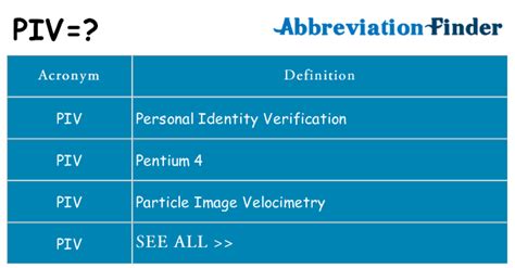 What Does Piv Mean