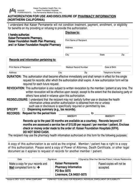 Kaiser Authorization Form Fill Out And Sign Online Dochub
