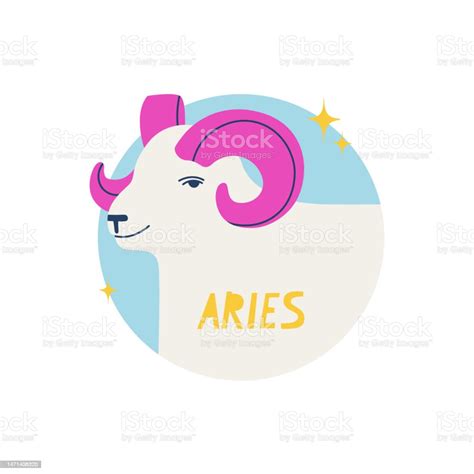 양자리 조디악 표지판 별자리의 첫 번째 상징 4 월에 태어난 사람들의 점성술 표시 디자인에 대 한 벡터 그림입니다 양자리에 대한 스톡 벡터 아트 및 기타 이미지 Istock