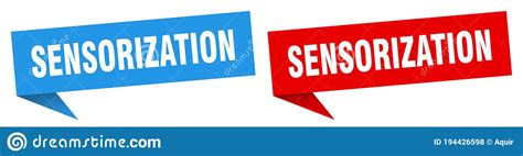 Sensorization Banner Sensorization Ribbon Label Sign Set Cartoon