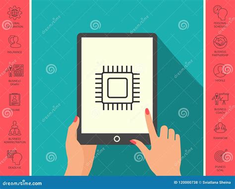 Cpu Symbol Icon Stock Vector Illustration Of Computer 120000738