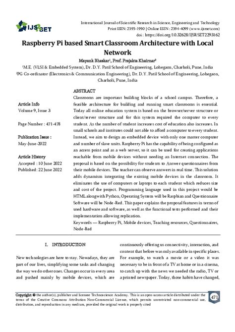 Pdf Raspberry Pi Based Smart Classroom Architecture With Local Network