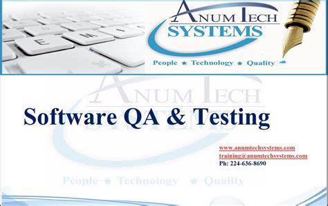 Software Qa Testing Course Anumtechsystems Inc