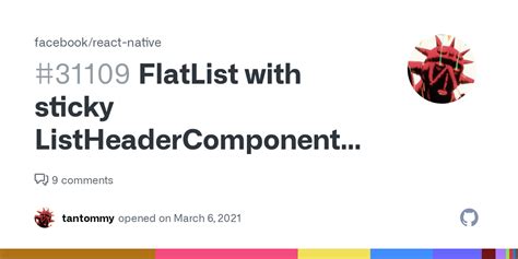 flatlist with sticky listheadercomponent stickyheaderindices