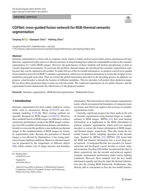 CGFNet Cross Guided Fusion Network For RGB Thermal Semantic Segmentation