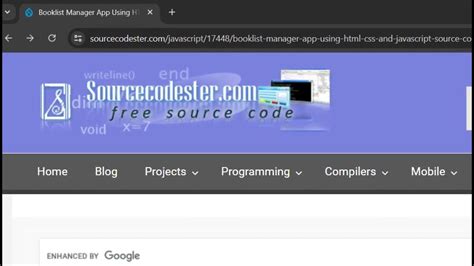 Booklist Manager App Using Html Css And Javascript With Source Code