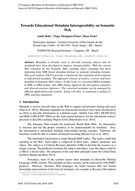 Pdf Towards Educational Metadata Interoperability On Semantic Web