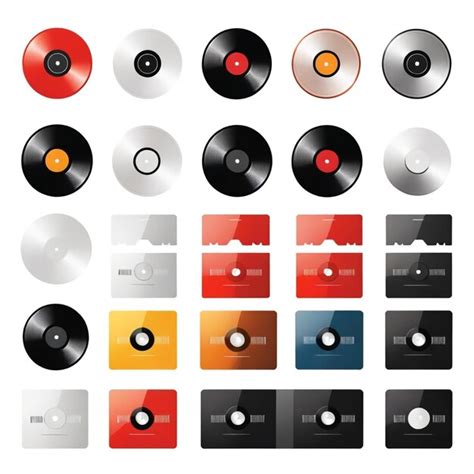 A Collection Of Cds And Cds Are Shown Premium Ai Generated Vector