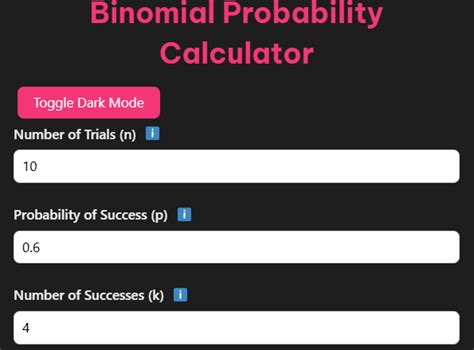 Free Binomial Probability Calculator