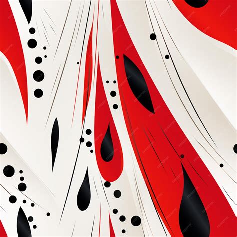 Premium Photo There Is A Red And White Abstract Design With Black Dots Ai Generative