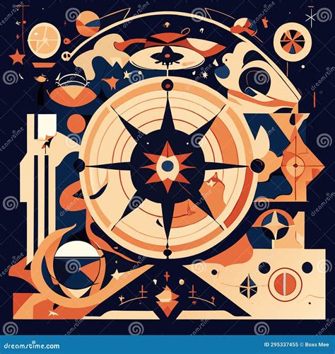 Compass In Abstract Style Vector Illustration In A Flat Style Stock