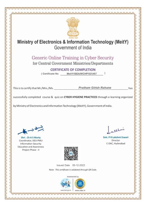 Cybersecurity Cyberhygiene Meity Governmentofindia… Pratham Rahane