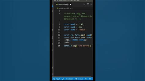 Square Root Of Multiple Num In Javascript Shorts Youtube