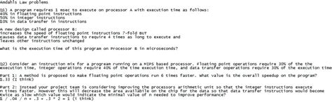 solved amdahl s law problems q1 a program requires 1 msec to execute