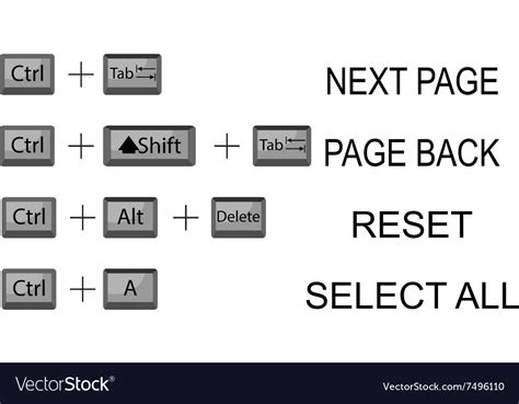 Set Of Combination Button Keyboard Royalty Free Vector Image