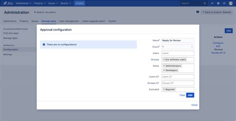 Approvals Configuration