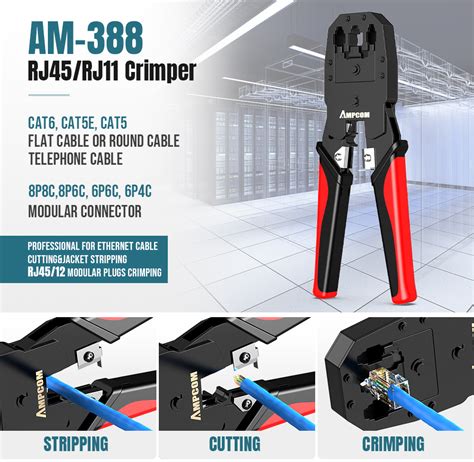 Ampcom Network Tool Kit 12 In 1 Professional Portable Ethernet Computer Maintenance Lan Cable