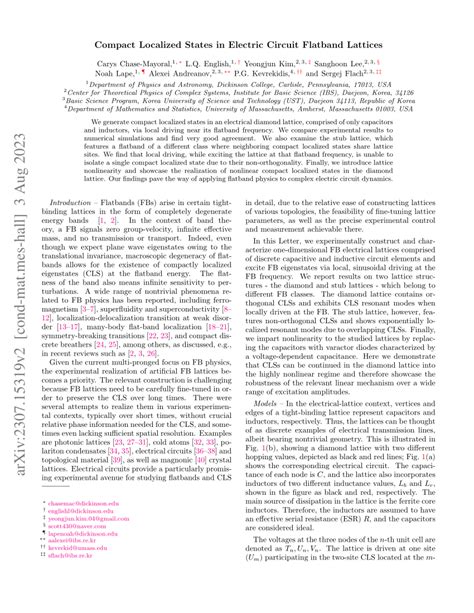 Pdf Compact Localized States In Electric Circuit Flatband Lattices