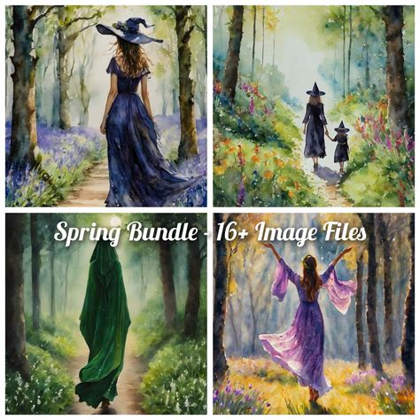 Spring Witches Bundle 16 Images Instant Digital Download High