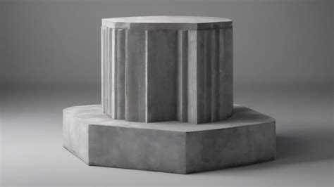 회색 배경 3d 렌더링으로 제품 디스플레이를 위한 콘크리트 피데스텔 프리미엄 사진