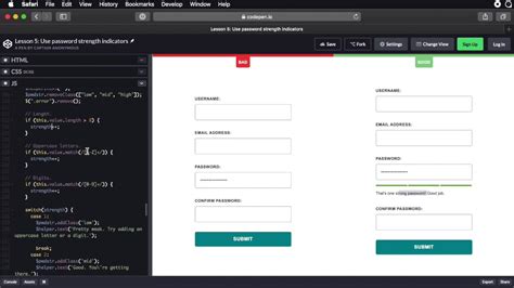 Best Practices For Displaying Form Errors Use Password Strength