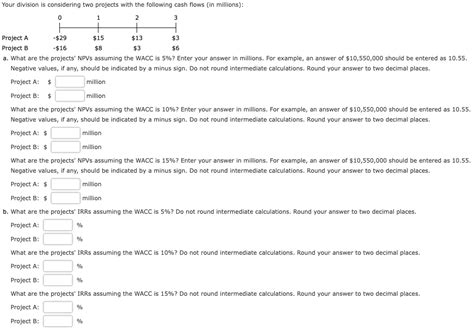 Solved Projec Projec A What Are The Projects Npvs Assuming