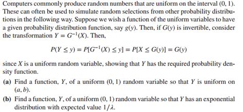 Solved Computers Commonly Produce Random Numbers That Are