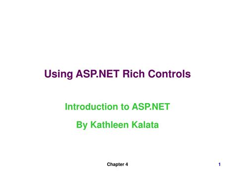 Ppt Using Aspnet Rich Controls Powerpoint Presentation Free Download Id4299055