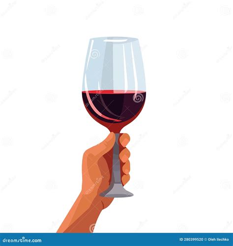 Hand Holding Glass Of Wine Vector Isolated Stock Vector Illustration