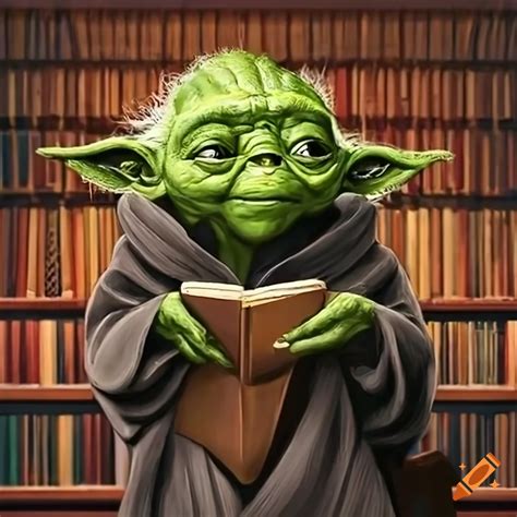 Yoda Studying In A Library On Craiyon