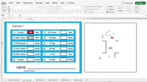 u s customary conversions pixel art self checking excel by i ll