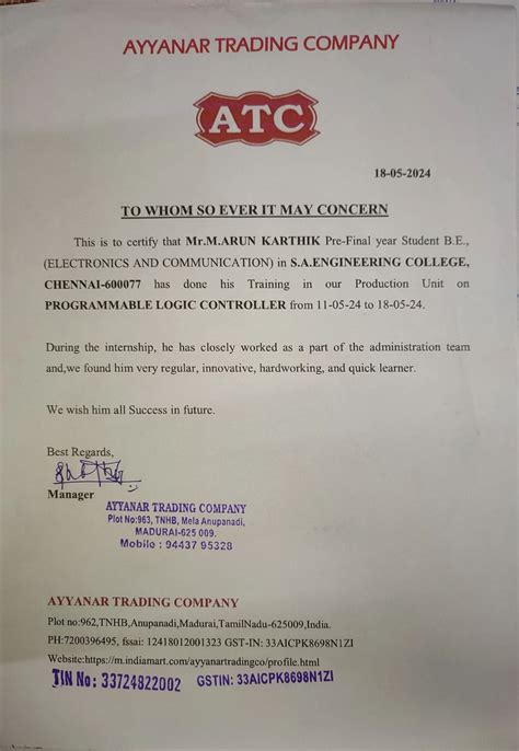 Arun Karthik On Linkedin Internshipexperience Plc Blowmolding