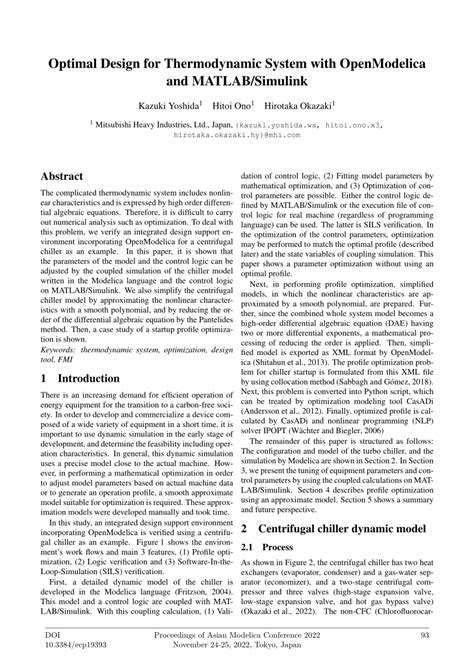 Pdf Optimal Design For Thermodynamic System With Openmodelica And Matlabsimulink