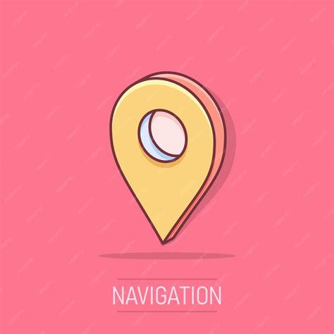 Premium Vector Vector Cartoon Map Pointer Icon In Comic Style Gps Navigation Mark Illustration