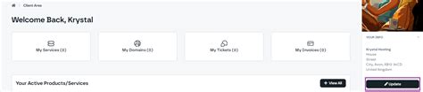 how to update your personal information using krystal identity krystal hosting knowledge base