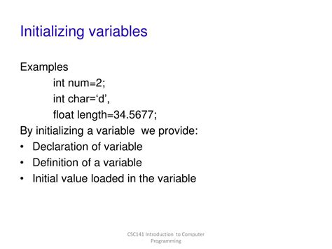 Ppt Csc141 Introduction To Computer Programming Powerpoint