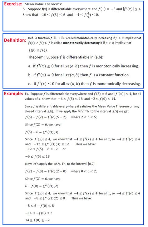 solved exercise mean value theorems 5 suppose f x is